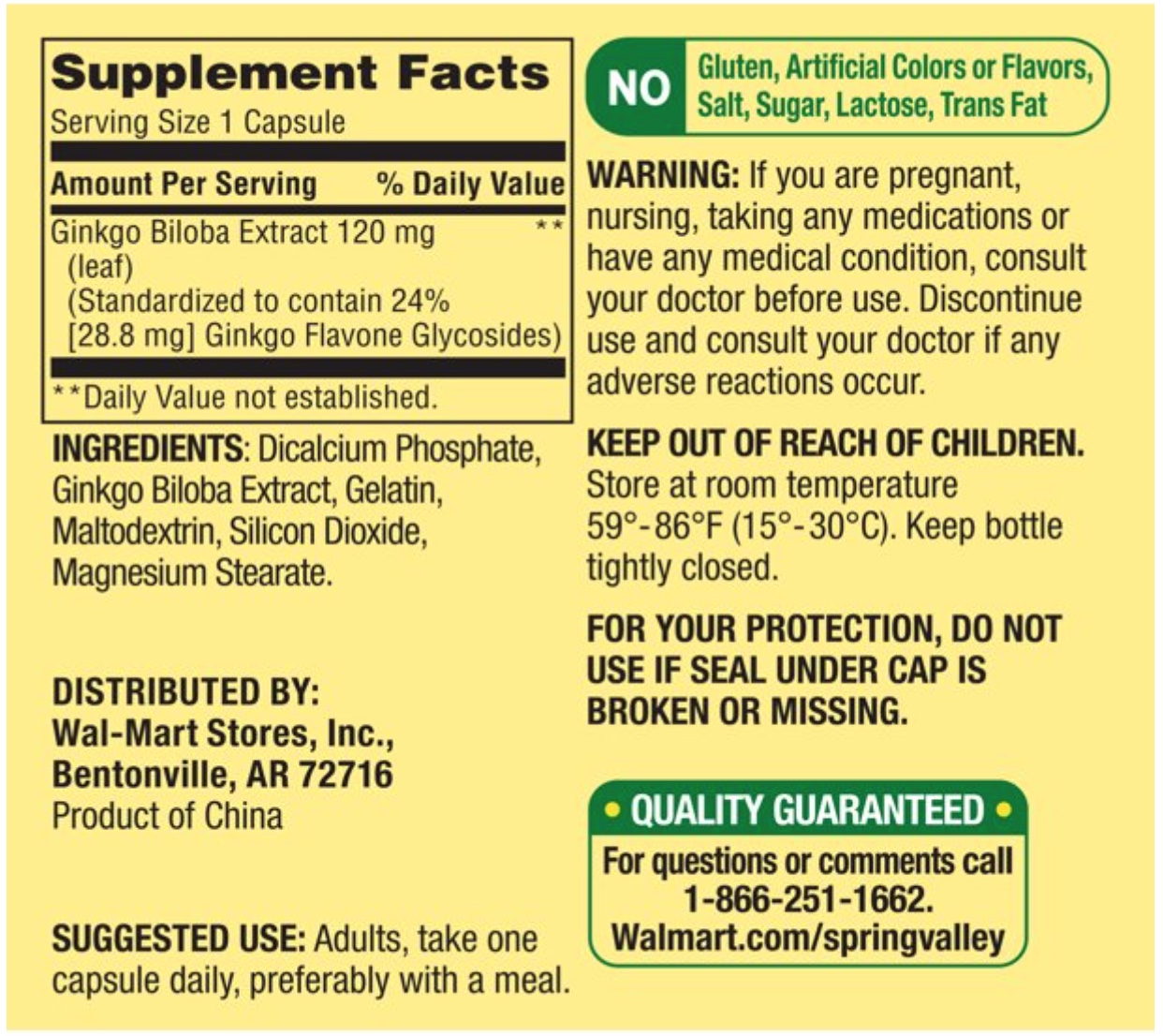 GINKGO BILOBA 120MG (90 CÁPSULAS) - Vitamins Store