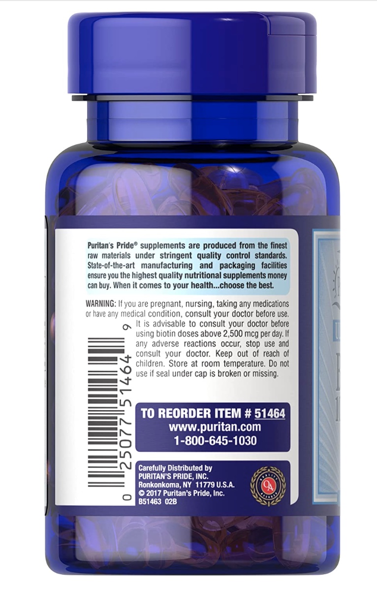 BIOTINA 10,000 MCG (100 SOFTGELS) - Vitamins Store